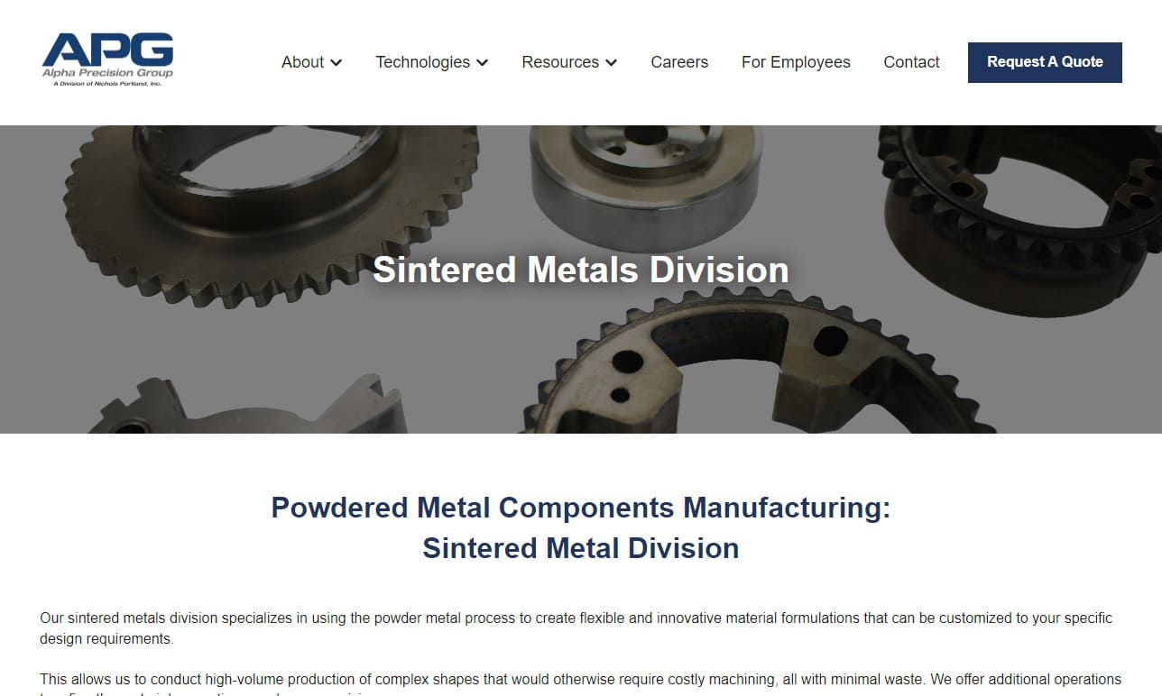 Alpha Precision Group | Powdered Metal Part